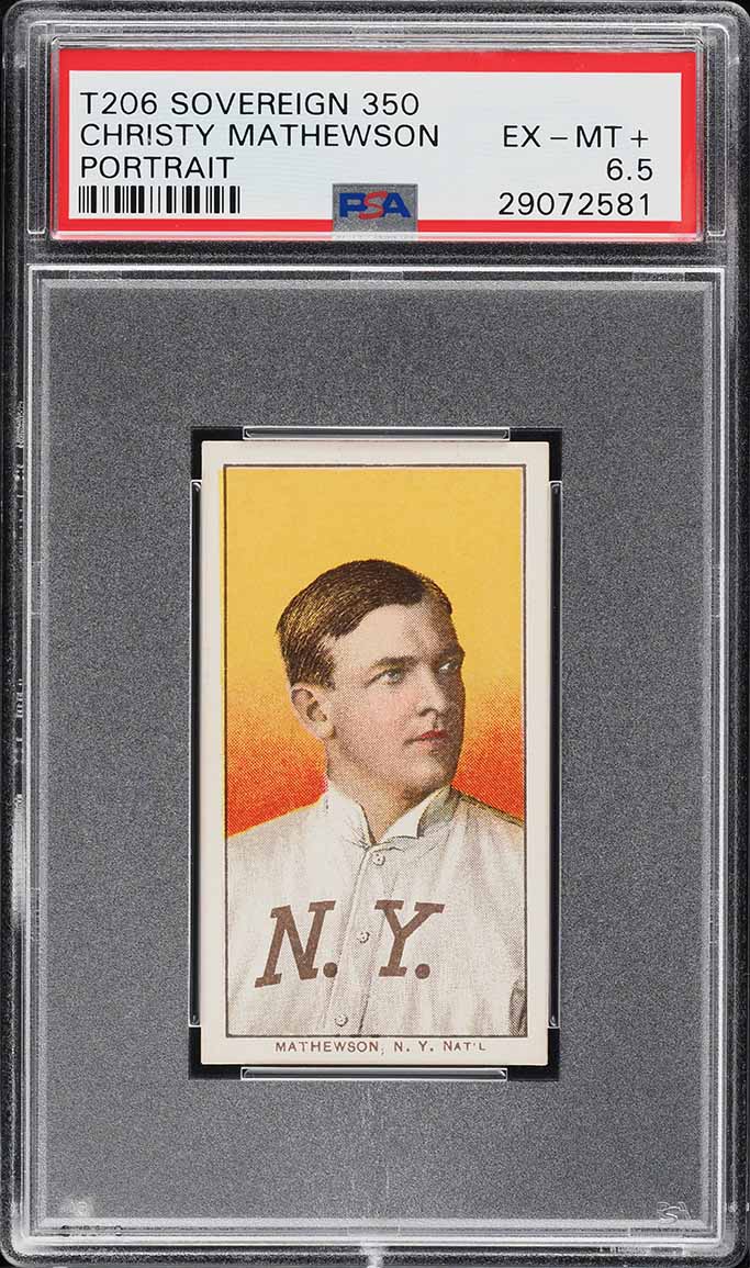 1909-11 T206 Christy Mathewson PORTRAIT, SOVEREIGN 350 PSA 6.5 EXMT+ on ...