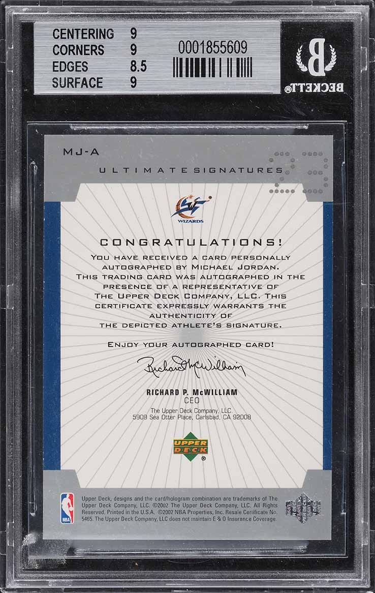 2001 Ultimate Collection Signatures Michael Jordan AUTO #MJA BGS 9 MINT ...