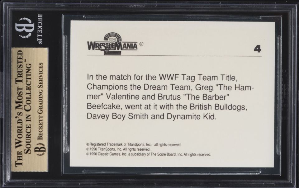 1990 Classic WWF History Of Wrestlemania Dream Team British Bulldogs #4 ...