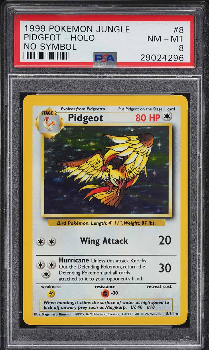 1999 Pokemon Jungle No Symbol Holo Pidgeot #8 PSA 8 NM-MT on Fanatics ...