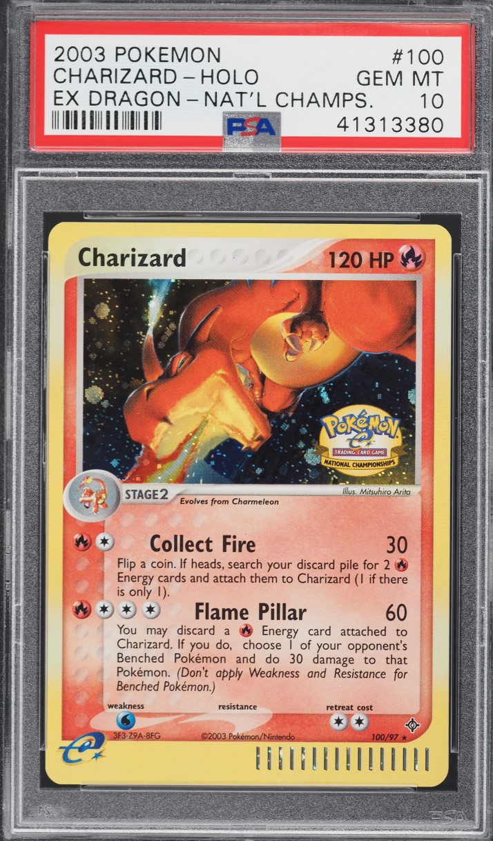 2003 Pokemon EX Dragon National Championships Holo Charizard #100 PSA ...