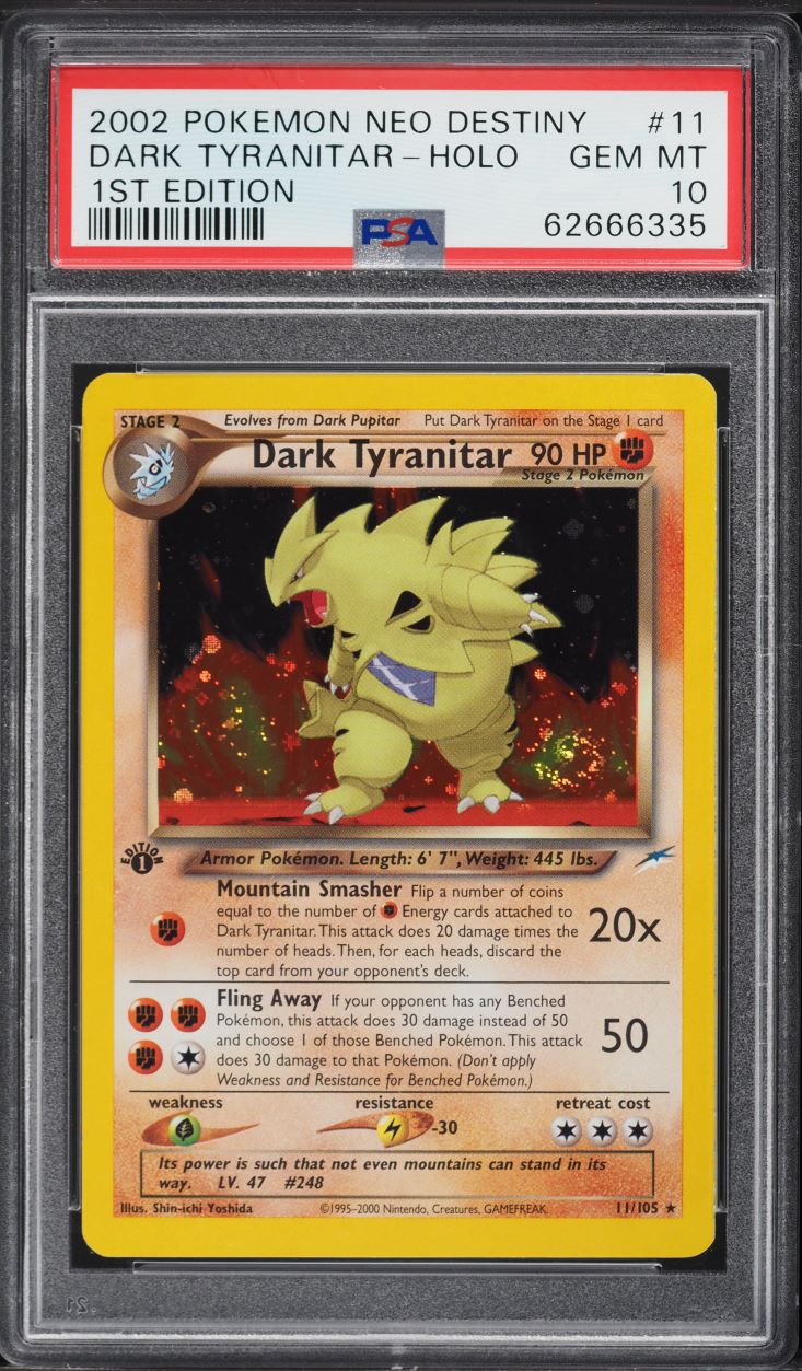 2002 Pokemon Neo Destiny 1st Edition Holo Dark Tyranitar #11 PSA 10 GEM ...