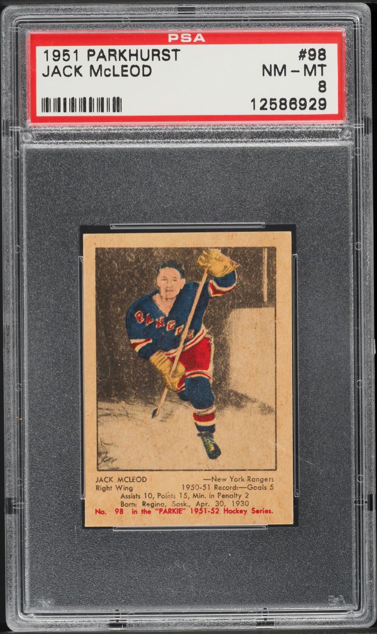 1951 Parkhurst Jack McLeod ROOKIE #98 PSA 8 NM-MT on Fanatics Collect