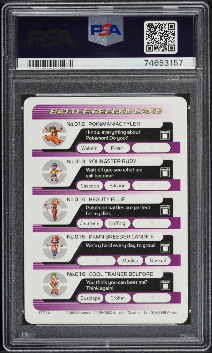 2003 Pokemon Battle-E Series 1 Seizing Poison Battle Record Card PSA 10 ...