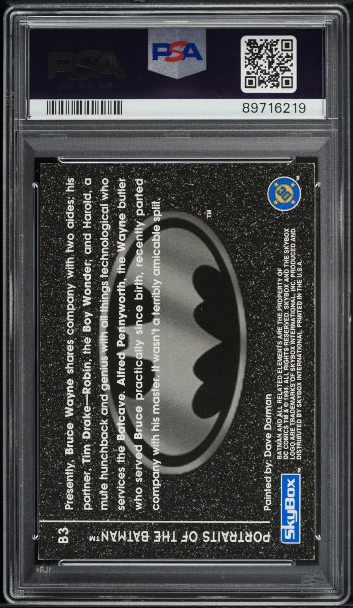 1994 Skybox Batman Saga Dark Knight Spectra-Etch Portraits Bruce Wayne ...