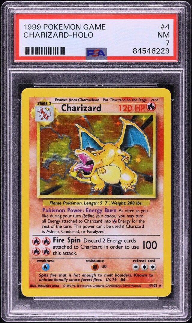 1999 Pokemon Base Set Holo Charizard #4 PSA 7 NRMT on Fanatics Collect