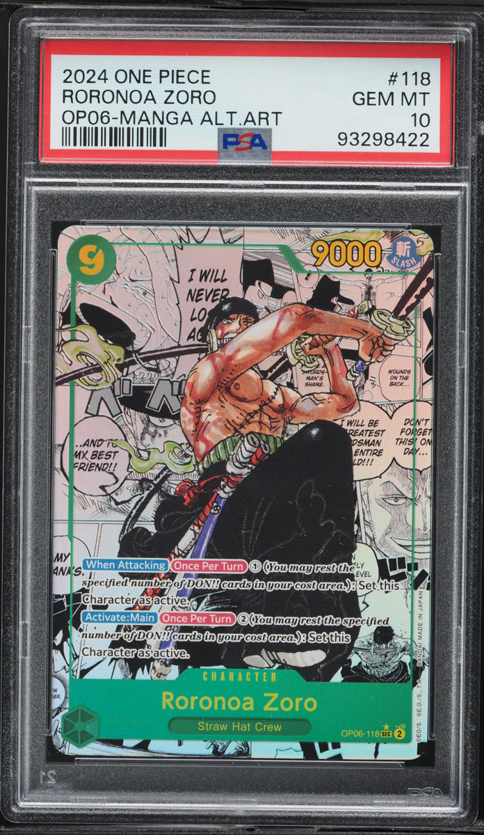 2024 One Piece Wings Of The Captain Manga Alt Art Roronoa Zoro #OP06 ...
