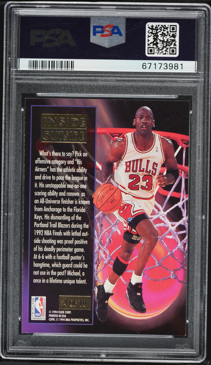 1993 Ultra Inside Outside Michael Jordan #4 PSA 7 NRMT on Fanatics Collect