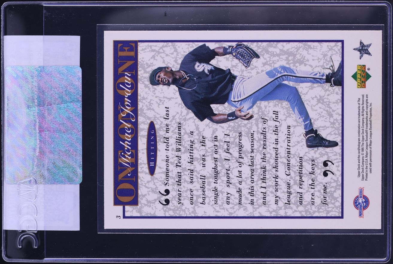 1995 Upper Deck Minors Jordan One-On-One Hitting Michael Jordan #3 CGC ...