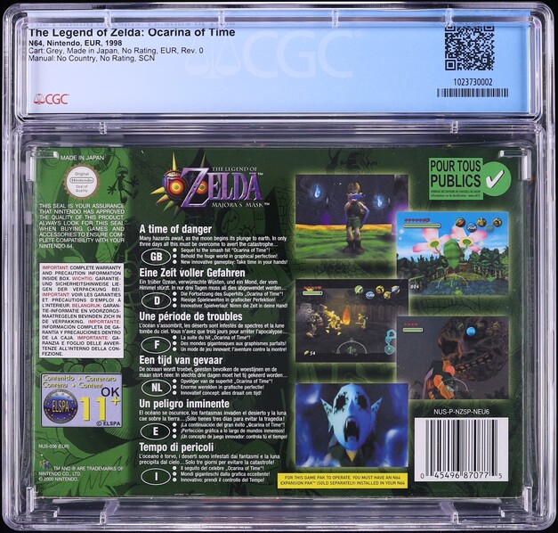 The Legend Of Zelda: Majora's Mask PAL Version (Nintendo 64 N64) CGC 6 ...