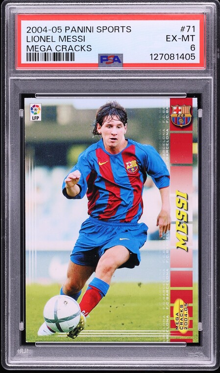 2004 Panini Sports Mega Cracks Lionel Messi ROOKIE #71 PSA 6 EXMT on ...
