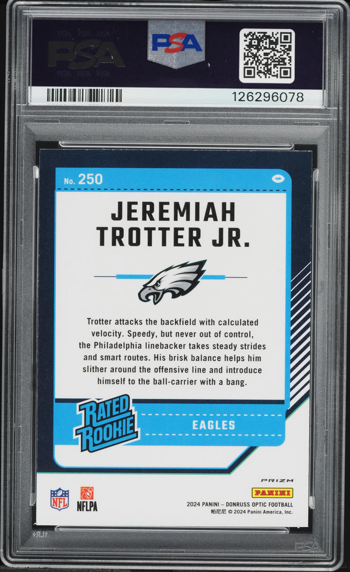 2024 Donruss Optic Holo Prizm Jeremiah Trotter Jr. ROOKIE #250 PSA 10 ...