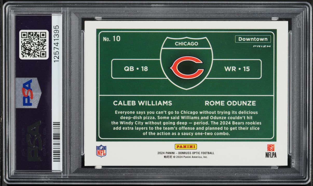 2024 Donruss Optic Downtown Duos Caleb Williams Rome Odunze ROOKIE #10 ...