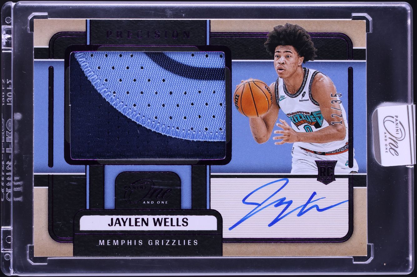2024 Panini One And One Precision Purple Jaylen Wells ROOKIE PATCH AUTO ...