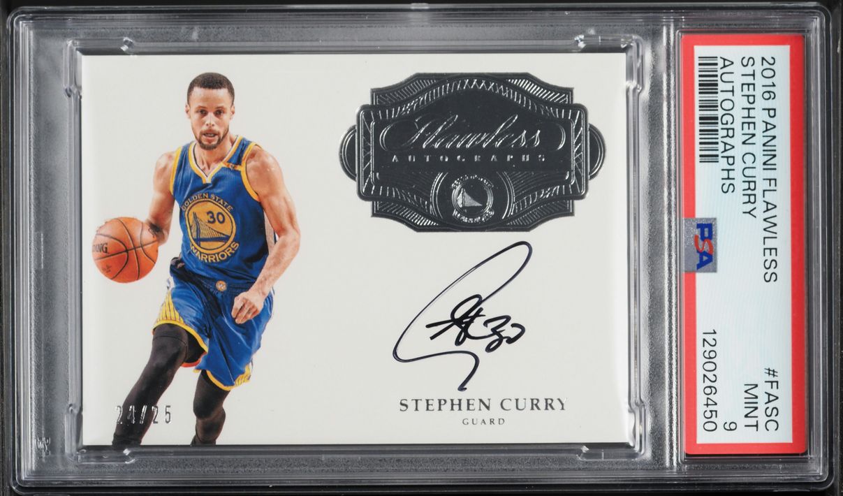 2016 Panini Flawless Stephen Curry AUTO /25 #FASC PSA 9 MINT on ...