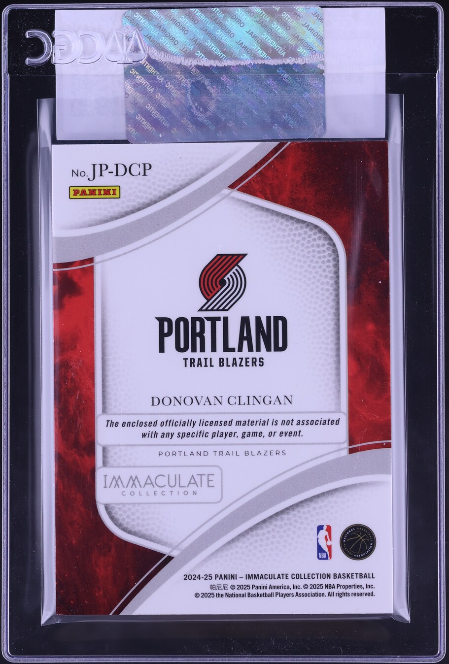 2024 Immaculate Collection Jumbo Team Logo Donovan Clingan ROOKIE PATCH ...