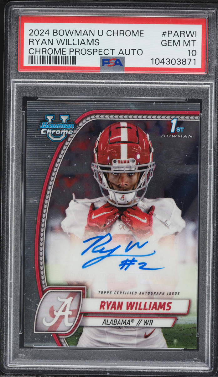 2024 Bowman University Chrome Prospect Ryan Williams ROOKIE AUTO #PARWI ...