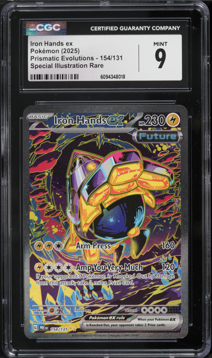 2025 Pokemon SV Prismatic Evolutions SIR Iron Hands ex #154 CGC 9 MINT ...