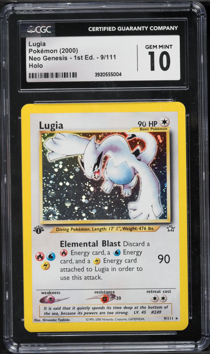 2000 Pokemon Neo Genesis 1st Edition Holo Lugia #9 CGC 10 GEM MINT on ...