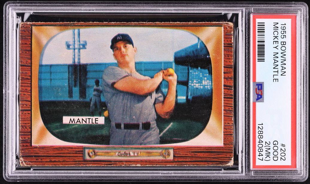 1955 Bowman Mickey Mantle #202 PSA 2(mk) GD on Fanatics Collect