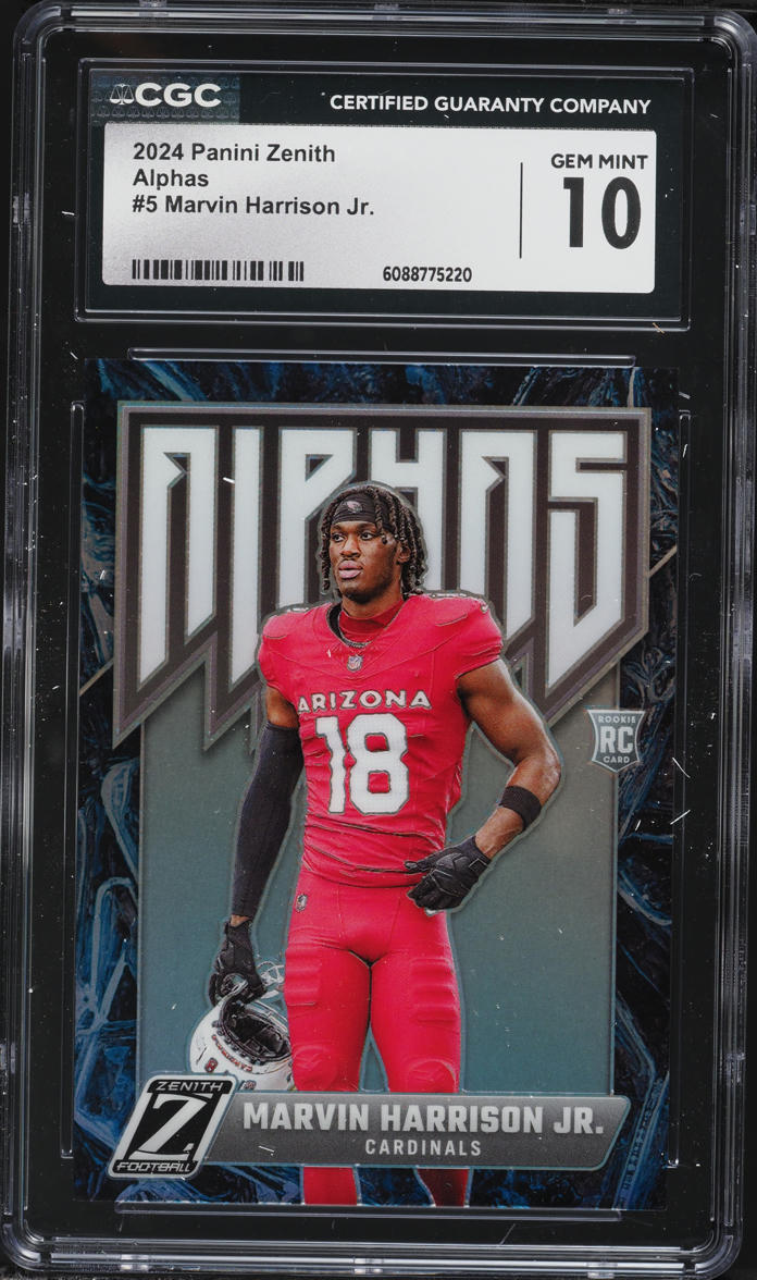 2024 Panini Zenith Alphas Marvin Harrison Jr. ROOKIE #5 CGC 10 GEM MINT ...