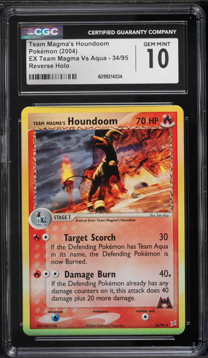 2004 Pokemon EX Team Magma VS Aqua Reverse Holo Team Magma's Houndoom #34 CGC 10 GEM MINT on ...