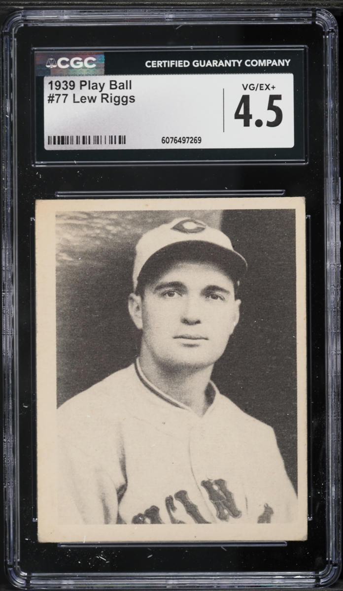 1939 Play Ball Lew Riggs #77 CGC 4.5 VGEX+ on Fanatics Collect