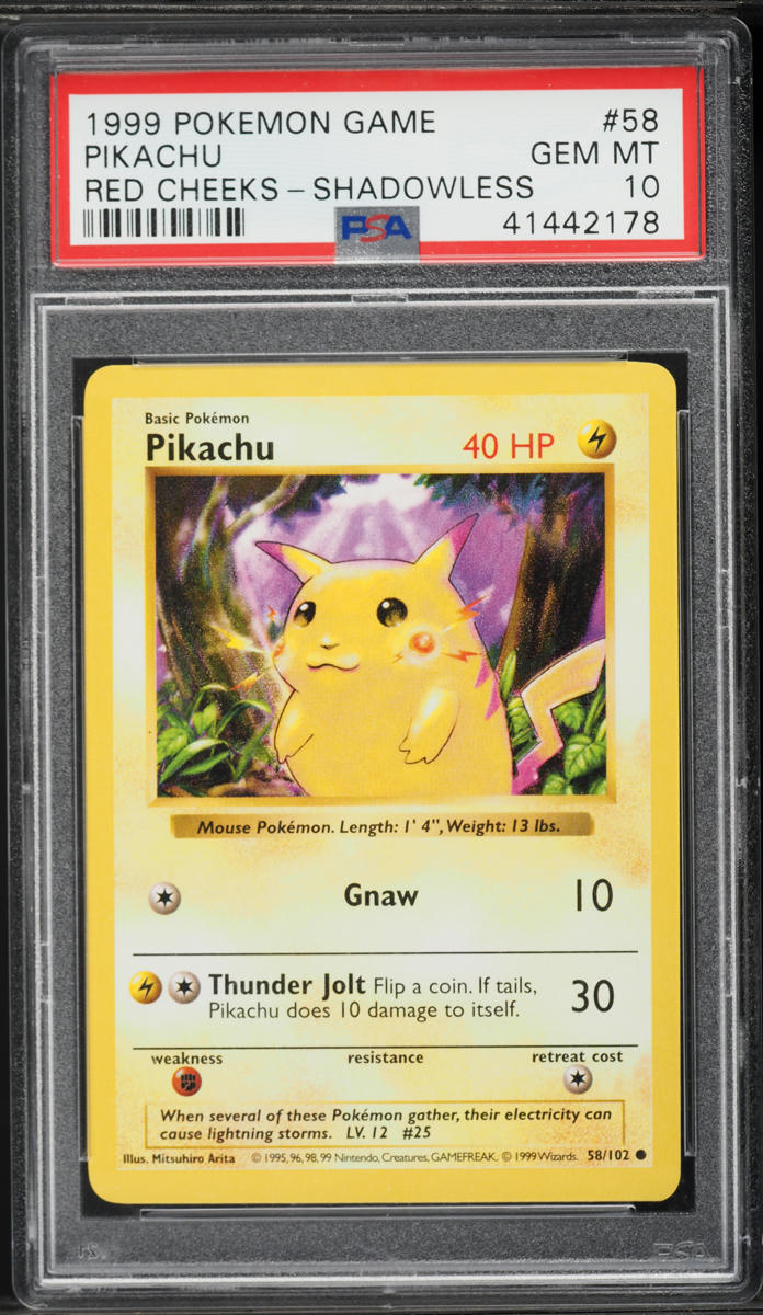 Pikachu 1999 Pokemon Game #58 Shadowless (Red Cheeks) Price Guide ...