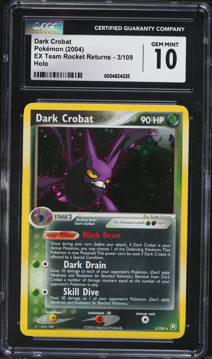 2004 Pokemon EX Team Rocket Returns Holo Dark Crobat #3 CGC 10 GEM MINT ...
