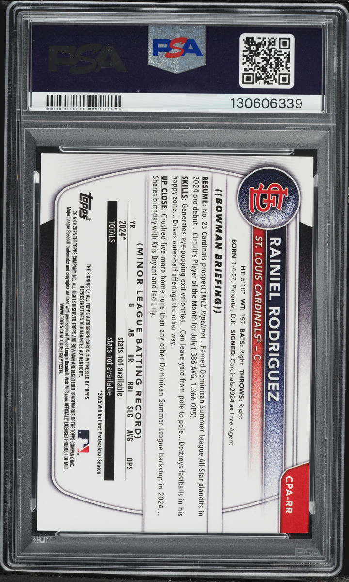 2025 Bowman Chrome Mini Diamond Rainiel Rodriguez PROSPECT AUTO /100 # ...