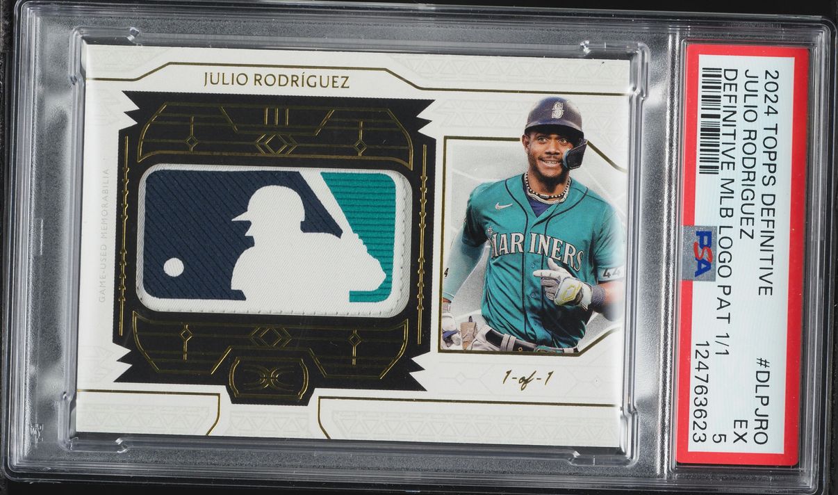 2024 Topps Definitive Collection MLB Logo Julio Rodriguez PATCH 1/1 # ...