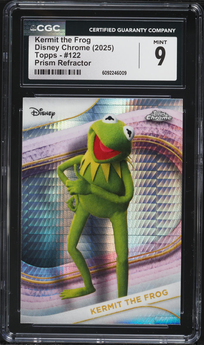 2025 Topps Chrome Disney Prism Refractor Kermit the Frog #122 CGC 9 ...