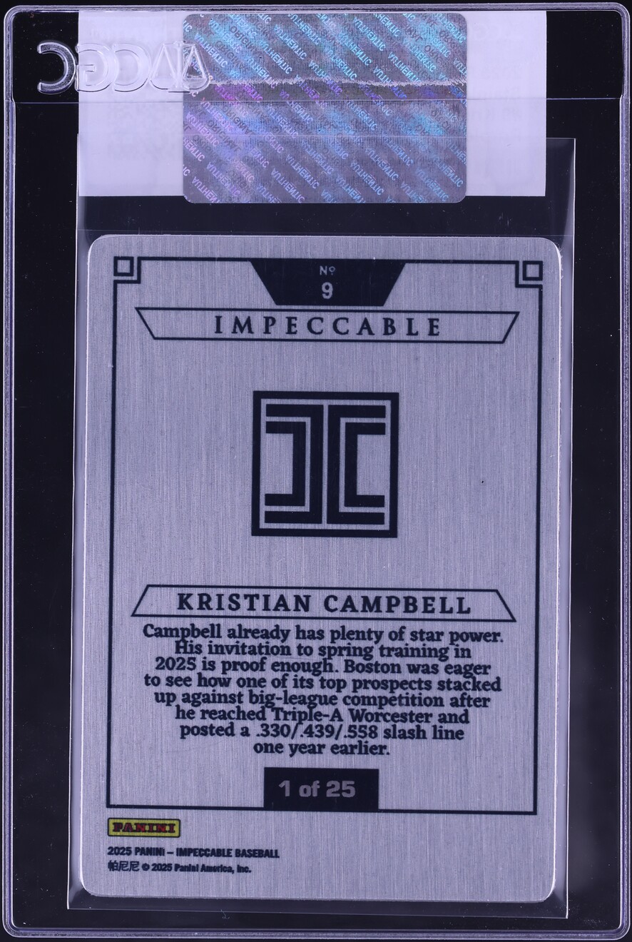 2025 Panini Impeccable Stainless Stars Purple Kristian Campbell ROOKIE ...
