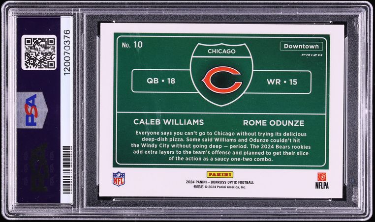 2024 Donruss Optic Downtown Duos Caleb Williams Rome Odunze ROOKIE #10 ...