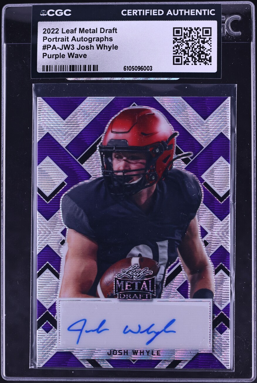 2022 Leaf Metal Draft Portrait Purple Wave Josh Whyle ROOKIE AUTO /20 # ...