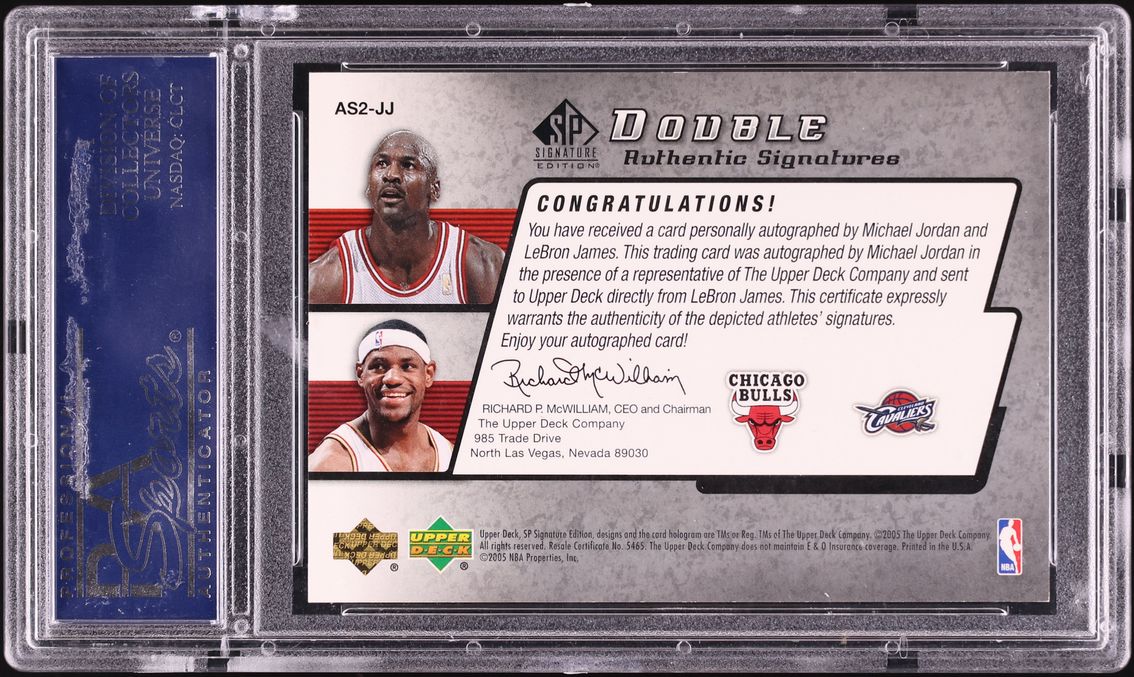 2004 SP Signature Michael Jordan & LeBron James AUTO /25 #AS2-JJ PSA 9 ...