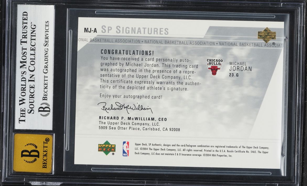 2003 SP Authentic Signatures Michael Jordan AUTO #MJ-A BGS 9 MINT on ...
