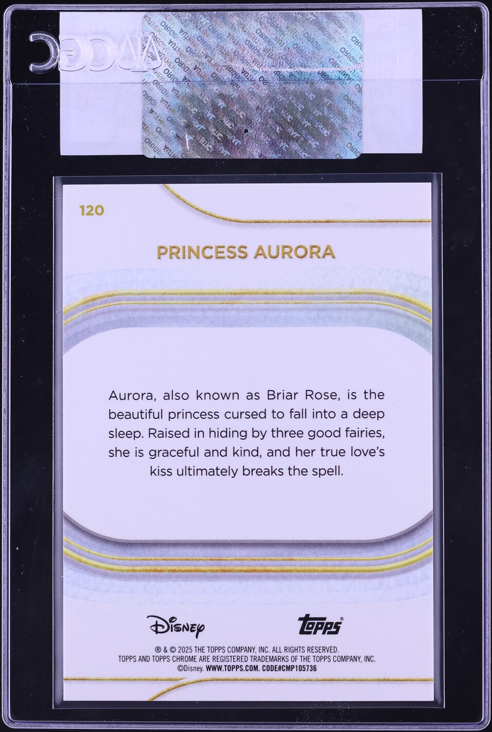 2025 Topps Chrome Disney Red Refractor Princess Aurora /5 #120 CGC AUTH ...