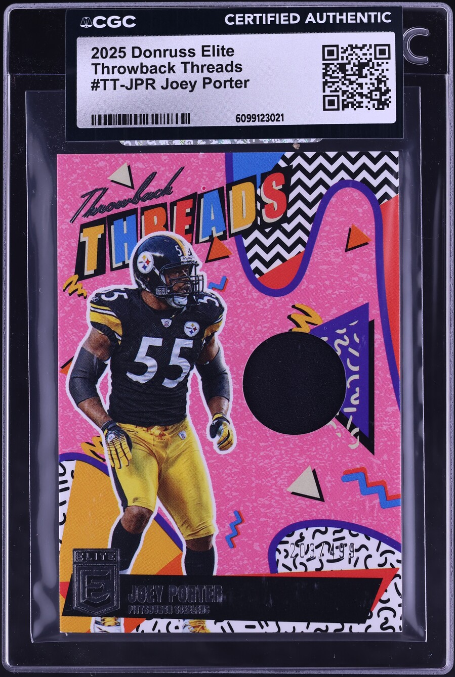 2025 Donruss Elite Throwback Threads Joey Porter PATCH #TT-JPR CGC AUTH ...
