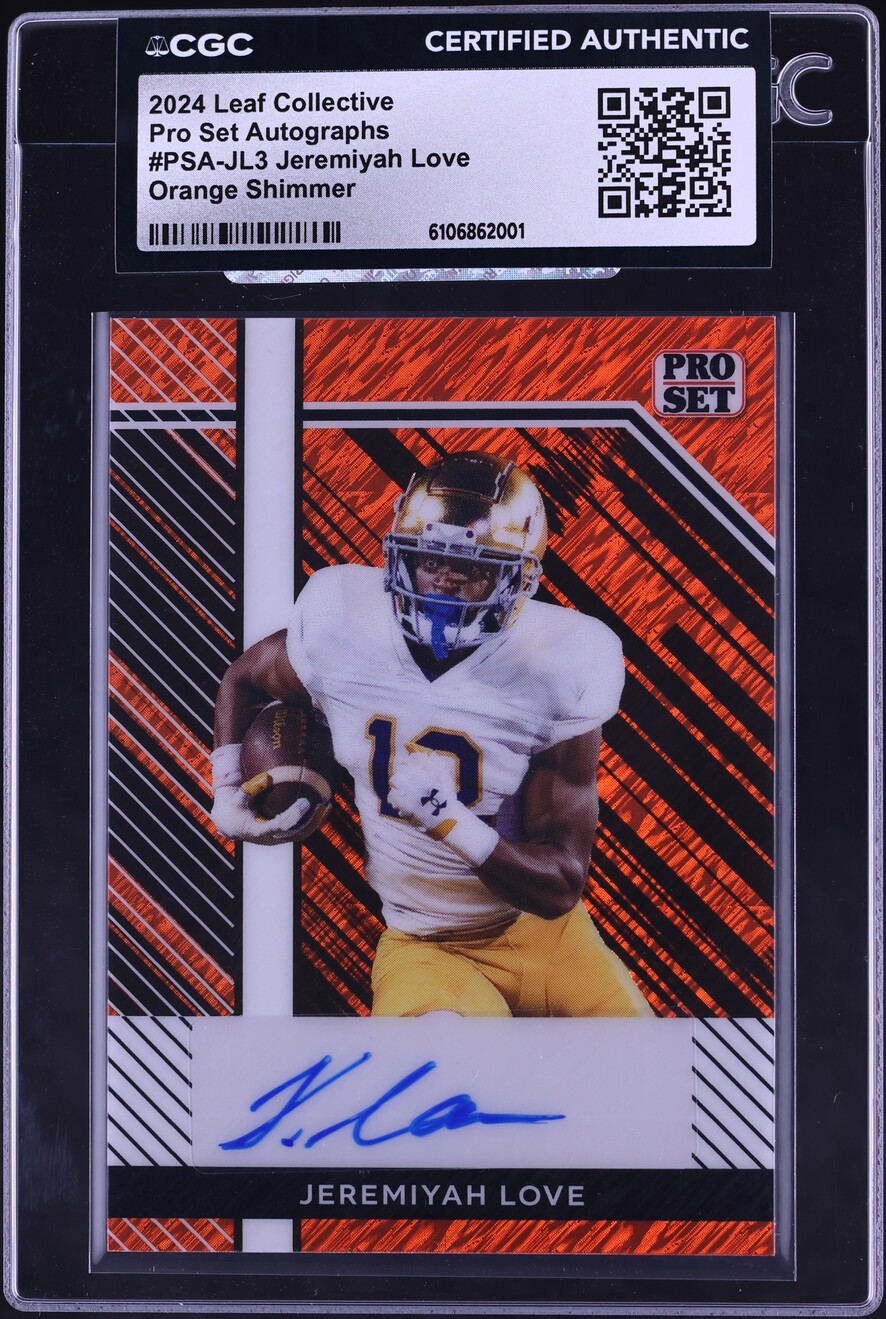 2024 Leaf Collective Pro Set Orange Shimmer Jeremiyah Love AUTO /10 # ...