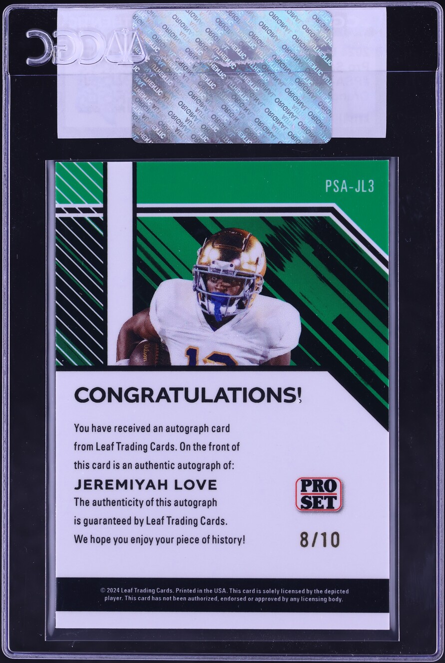 2024 Leaf Collective Pro Set Orange Shimmer Jeremiyah Love AUTO /10 # ...