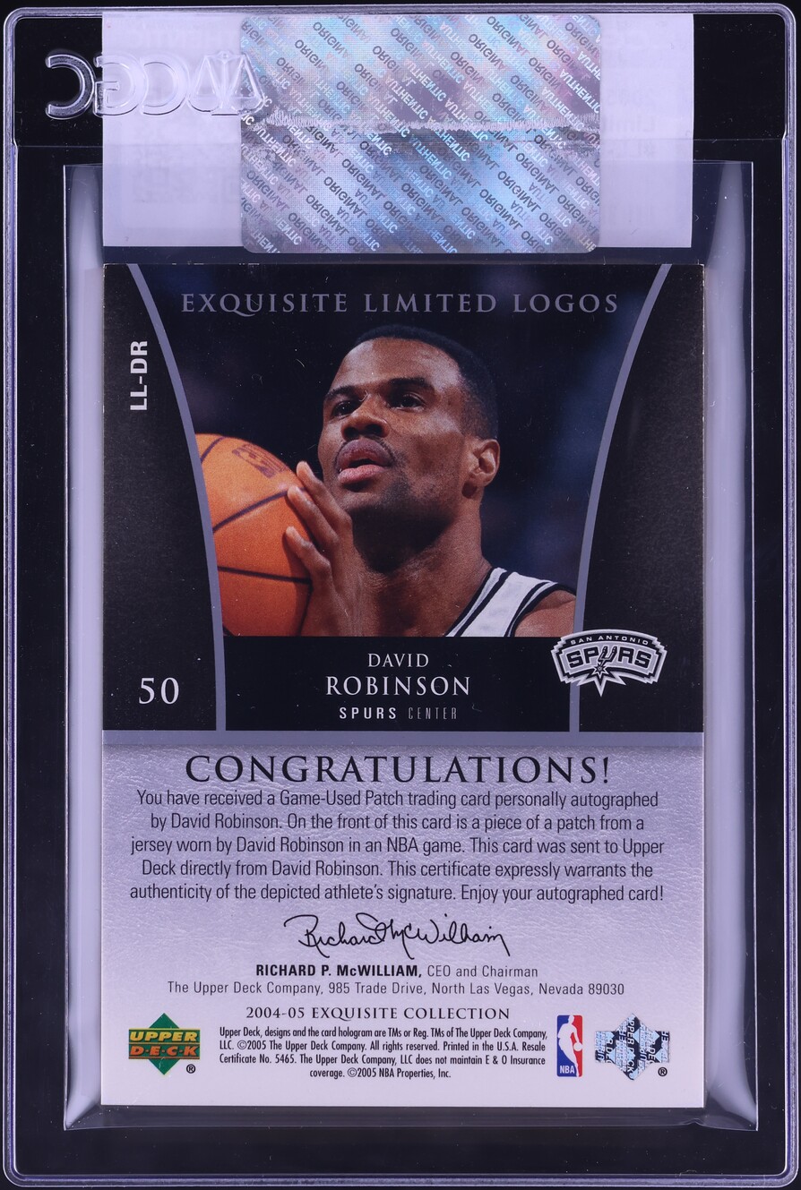 2005 Exquisite Collection Limited Logos David Robinson PATCH AUTO /50 # ...