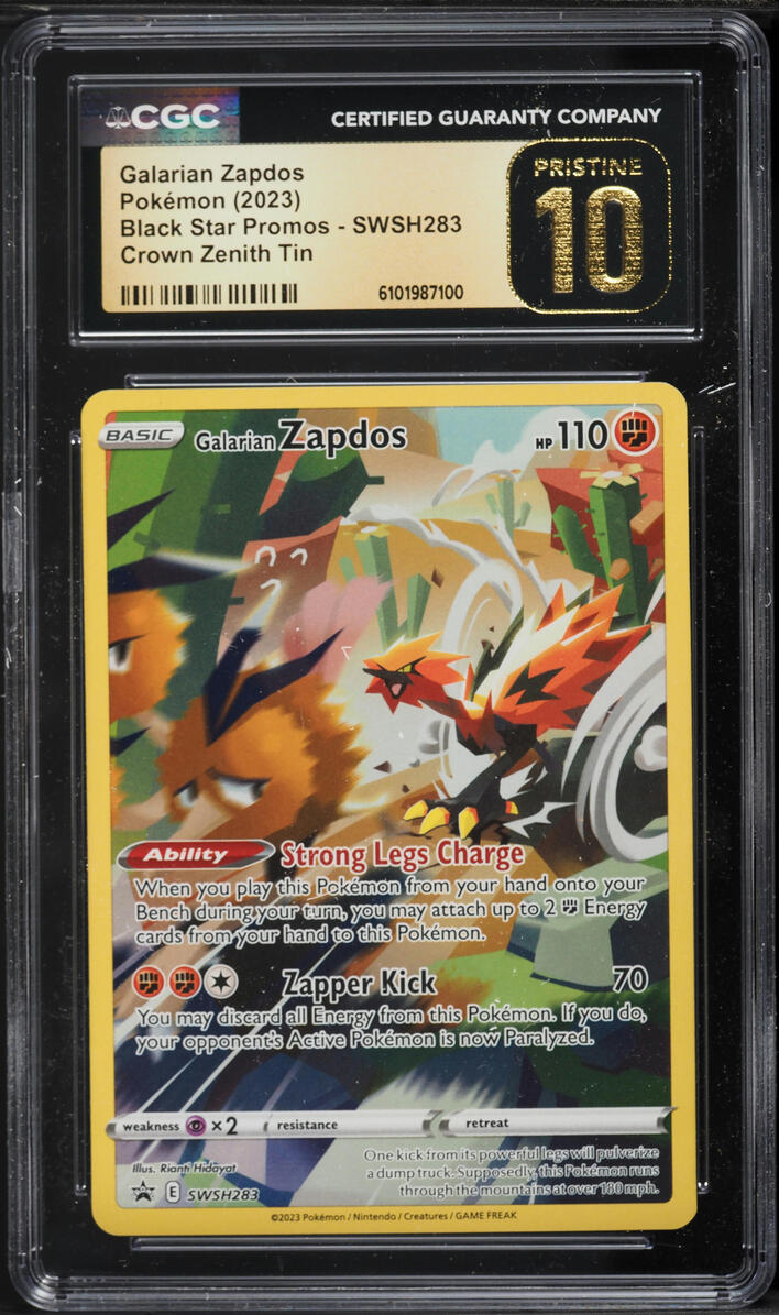 2023 Pokemon SWSH Promo Crown Zenith Full Art Galarian Zapdos #SWSH283 ...