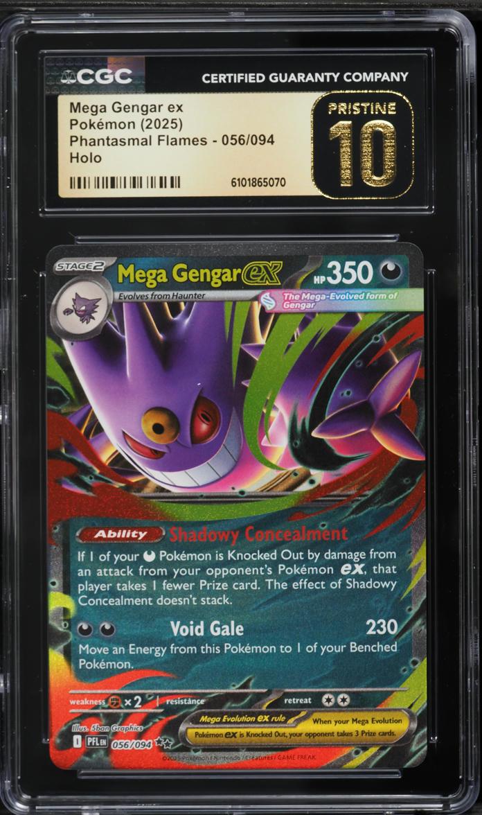 2025 Pokemon Mega Phantasmal Flames Holo Mega Gengar ex #56 CGC 10 ...