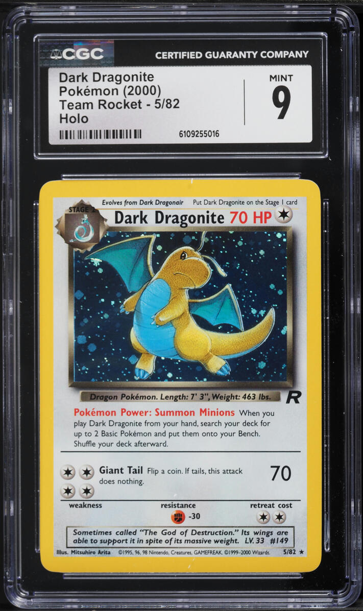 2000 Pokemon Team Rocket Holo Dark Dragonite #5 CGC 9 MINT on Fanatics ...