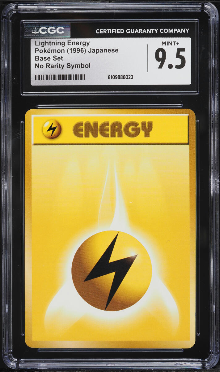 1996 Pokemon Japanese Base Set No Rarity Symbol Lightning Energy CGC 9. ...