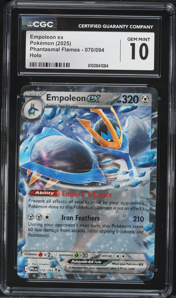 2025 Pokemon Mega Phantasmal Flames Holo Empoleon ex #70 CGC 10 GEM ...