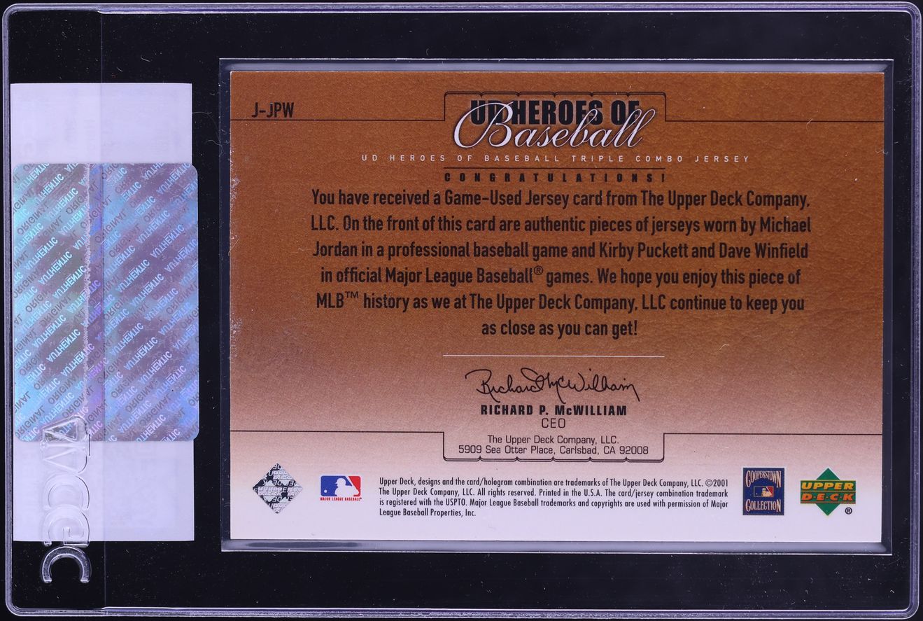 2001 Upper Deck Prospect Premieres Michael Jordan Kirby Puckett Dave ...