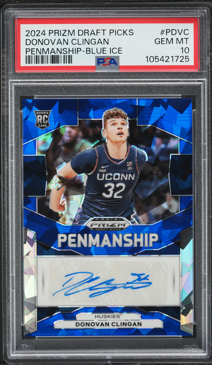 2024 Panini Prizm Draft Picks Blue Ice Donovan Clingan RC AUTO /75 # ...
