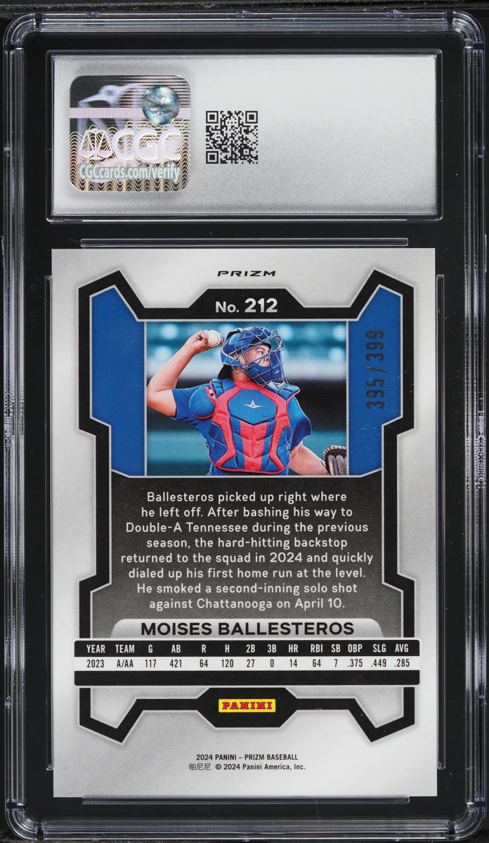 2024 Panini Prizm Orange Pulsar Moises Ballesteros /399 #212 CGC 10 GEM MINT on Fanatics Collect